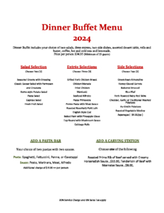 Dinner Buffet and Entree Selections 2024 | The Historic Summit Inn Resort